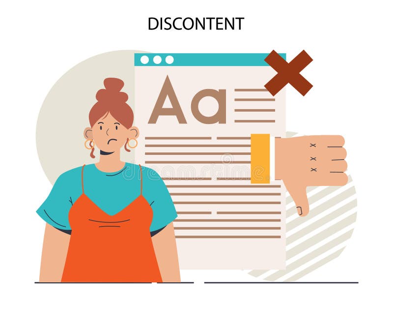 Discontent Concept. Dissatisfaction of Product or Service, Negative ...