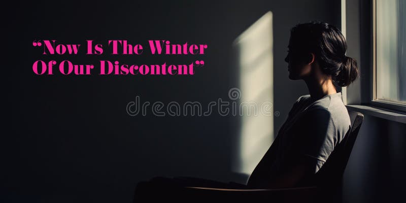 Discontent Winter Quote in Pink Typography with Dramatic Shadow ...