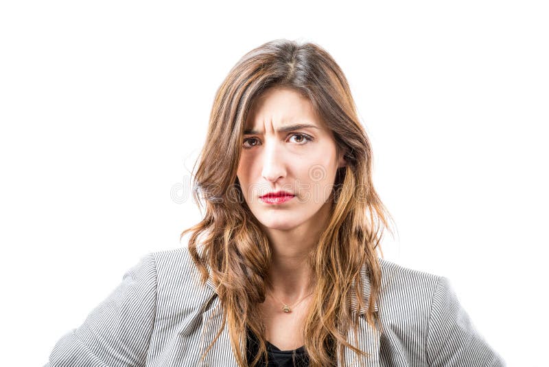 Discontented young woman. stock photo. Image of face - 51633448