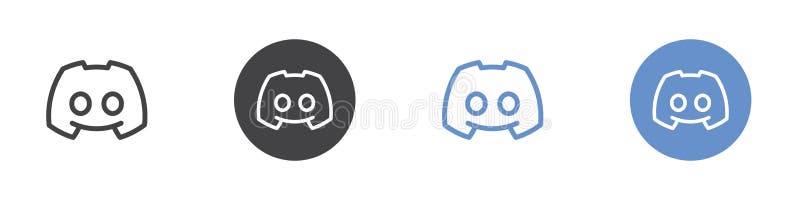 Discord Icon Flat Set in Black and White Color Stock Vector ...