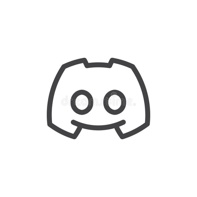 Discord Icon Thin Outline Art Symbol Stock Vector - Illustration of ...