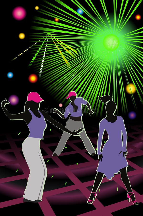Discothèque illustration de vecteur. Illustration du beau - 2599545