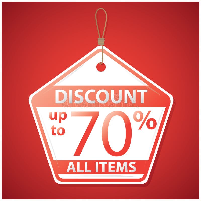 Discount All Items Tag. Vector Illustration Decorative Background ...