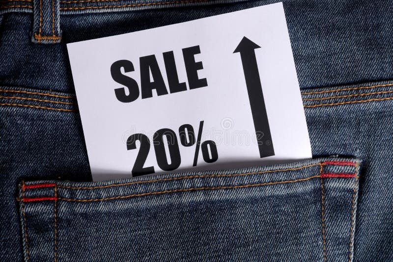 Discount stock photo. Image of percetage, savings, denim - 139884112
