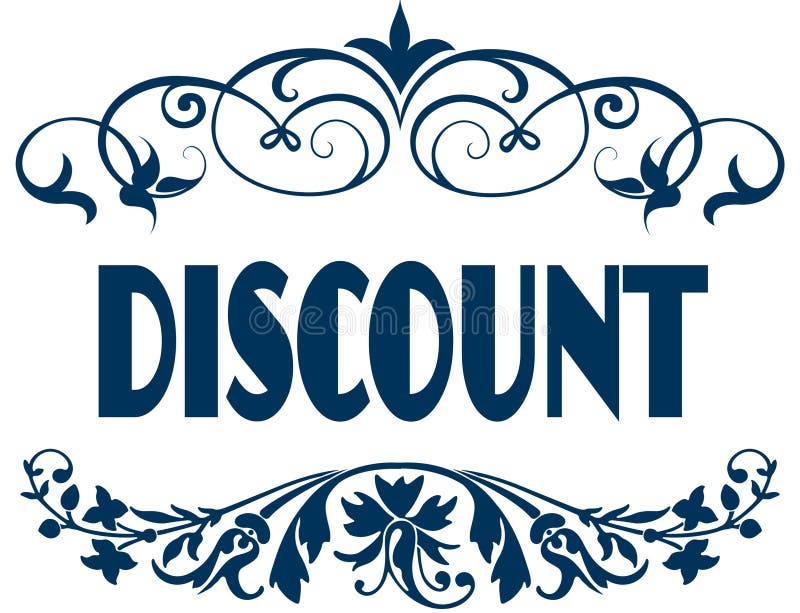 DISCOUNT blue text frames. stock illustration. Illustration of discount ...