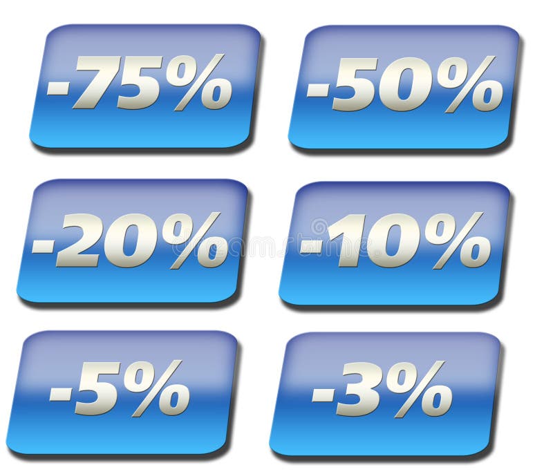 Discount buttons stock illustration. Illustration of blue - 28340043