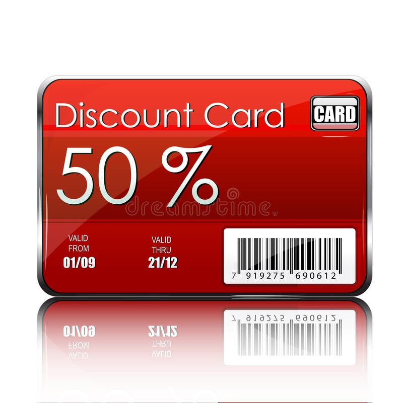 Discount Card with Shopping Bags Over White Stock Illustration ...