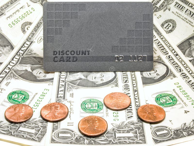 Discount card and money stock photo. Image of golden, finance - 6930836