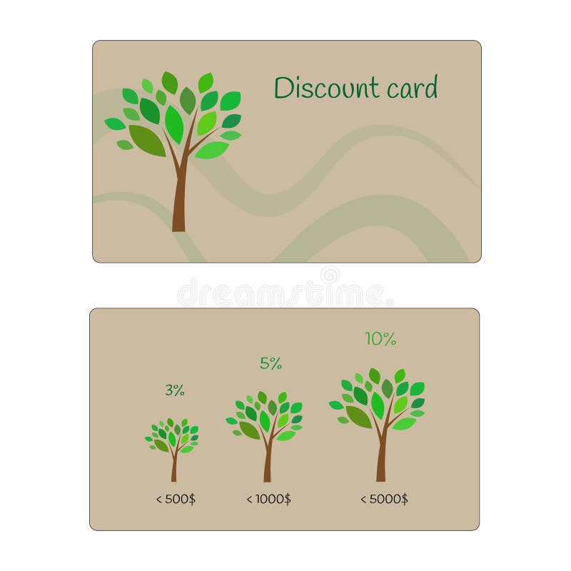 Discount Cards with Growing Trees. Stock Vector - Illustration of ...
