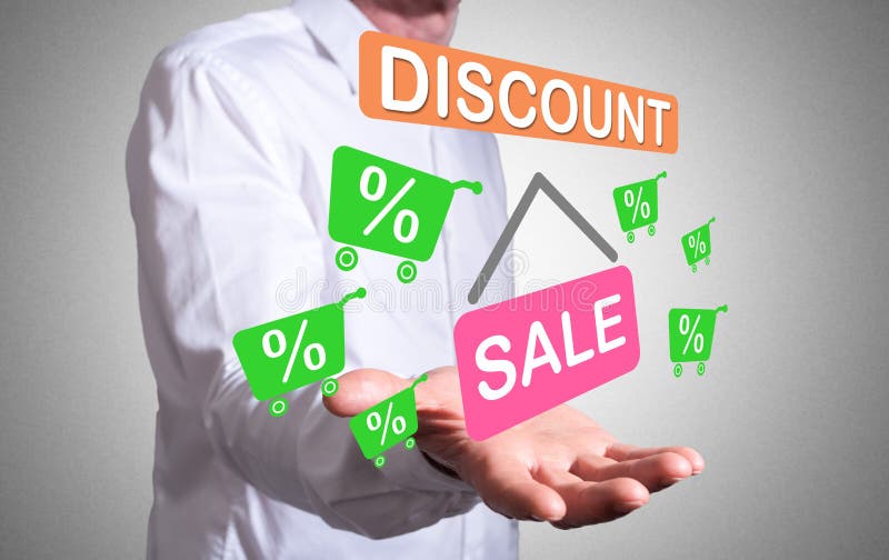 Discount Concept Above a Human Hand Stock Photo - Image of promotion ...