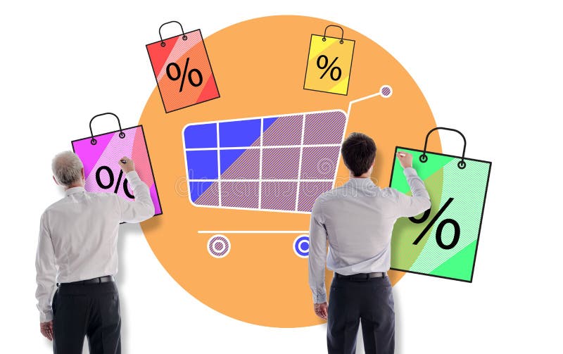 Discount Concept Drawn by Businessmen Stock Illustration - Illustration ...
