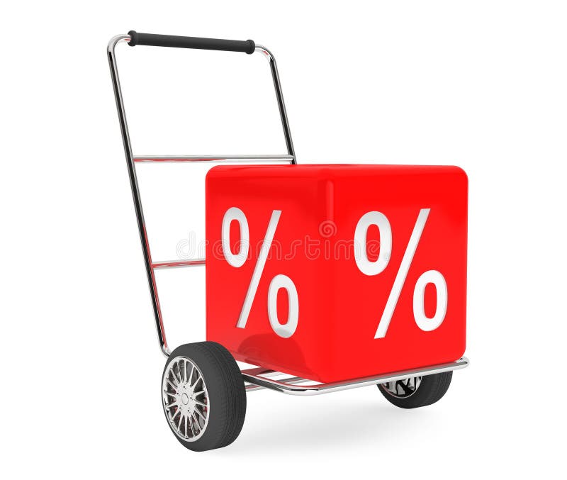 Cart and percent 50 stock illustration. Illustration of sell - 15592508