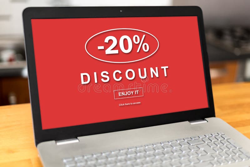 Discount Concept on a Laptop Stock Image - Image of promotion ...