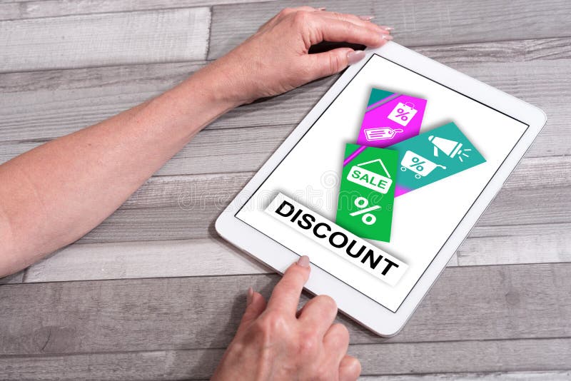 Discount Concept on a Tablet Stock Image - Image of special, purchase ...