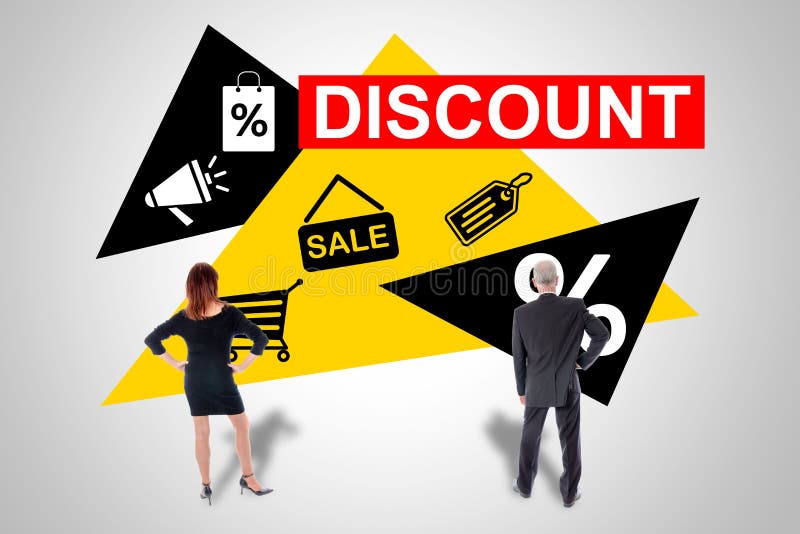 Discount Concept Watched by Business People Stock Illustration ...