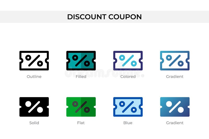 Discount Coupon Icon in Different Style. Discount Coupon Vector Icons ...