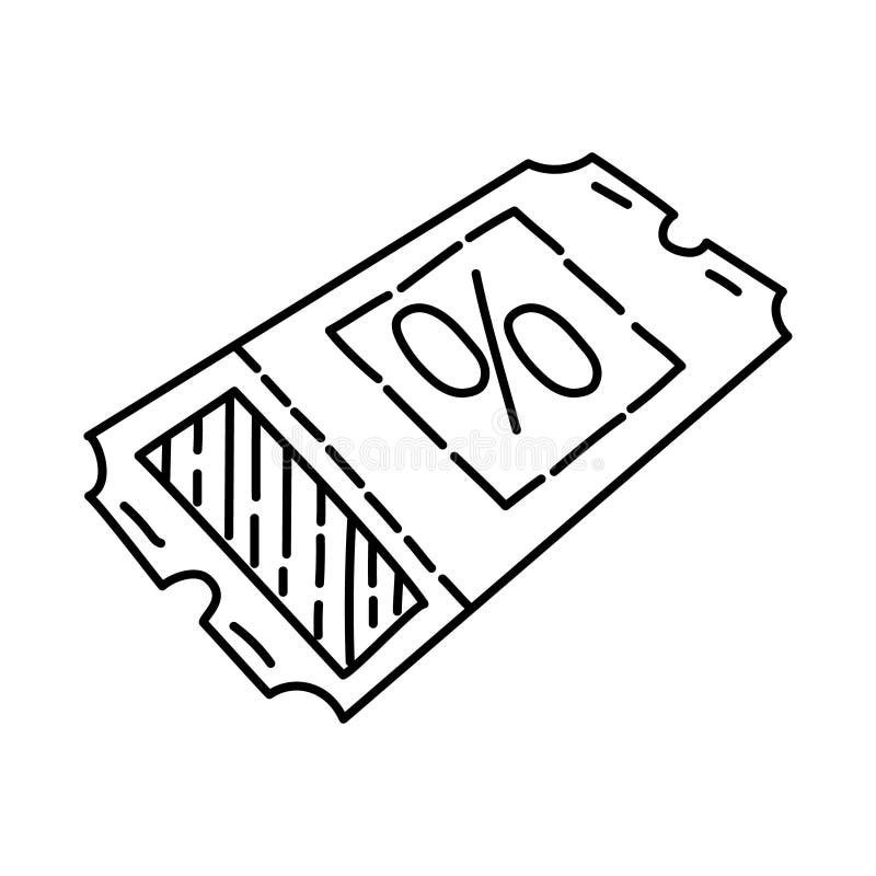 Discount Coupon Icon. Doodle Hand Drawn or Outline Icon Style Stock ...