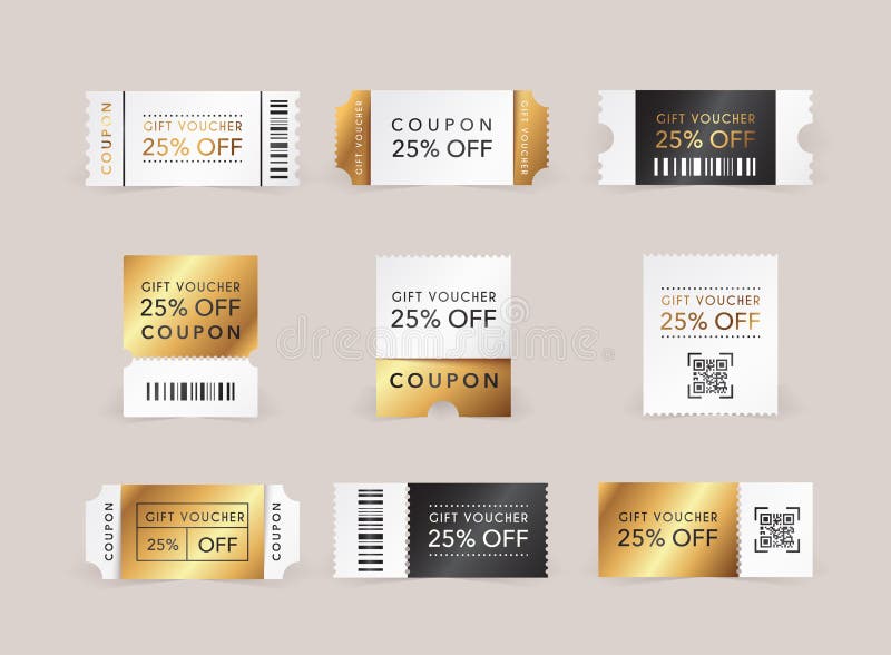 Discount Coupon. Promo Code Gift Voucher and Coupons Template Stock ...
