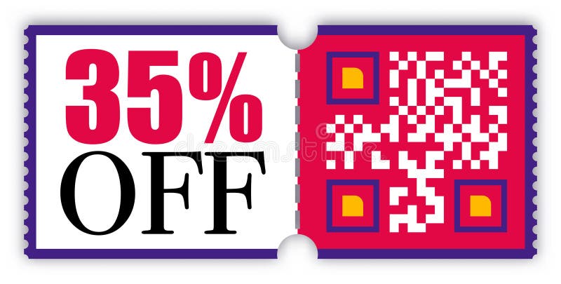 Discount Coupon or Voucher with Qr Code Stock Vector - Illustration of ...