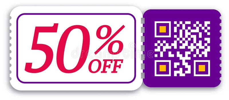 Discount Coupon or Voucher with Qr Code Stock Illustration ...