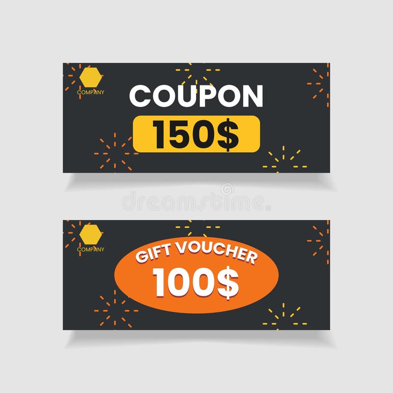 Discount Coupon and Voucher Template Design Stock Vector - Illustration ...