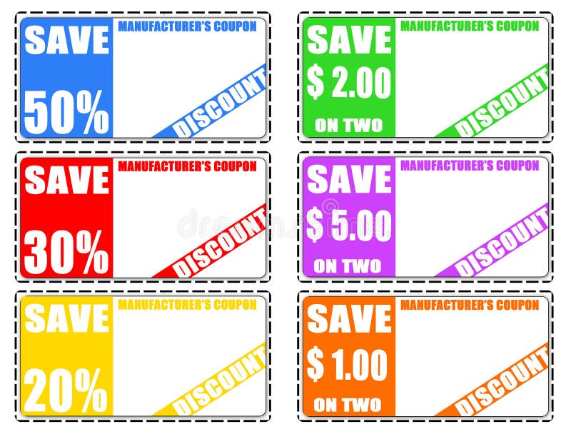 Discount coupons stock vector. Illustration of object - 19050649
