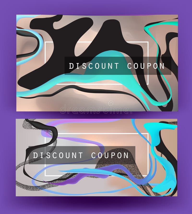 Discount Coupons with Colorful Abstract Design Backgrounds. Stock ...