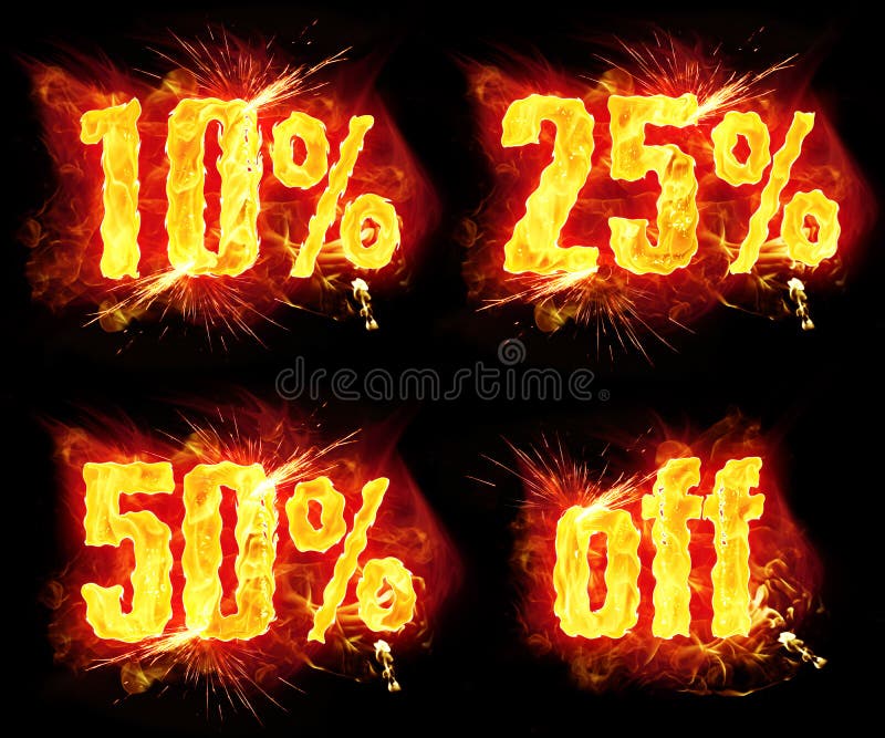 Discount Fire Banners stock illustration. Illustration of flames - 46104414
