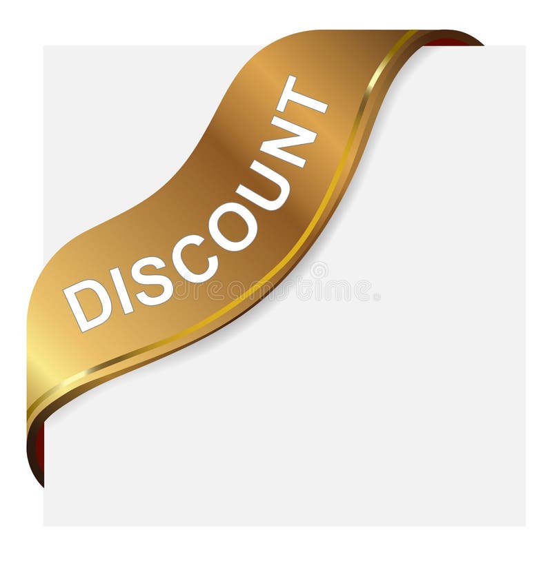 Discount Golden Corner Ribbon Stock Illustration - Illustration of ...