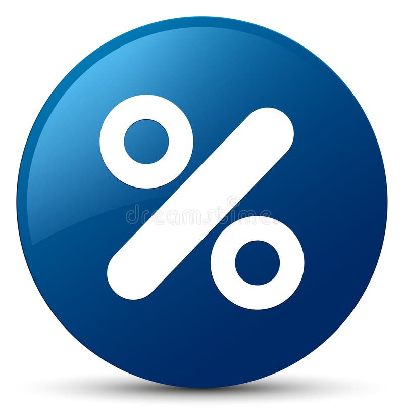 Discount Icon Blue Round Button Stock Illustration - Illustration of ...