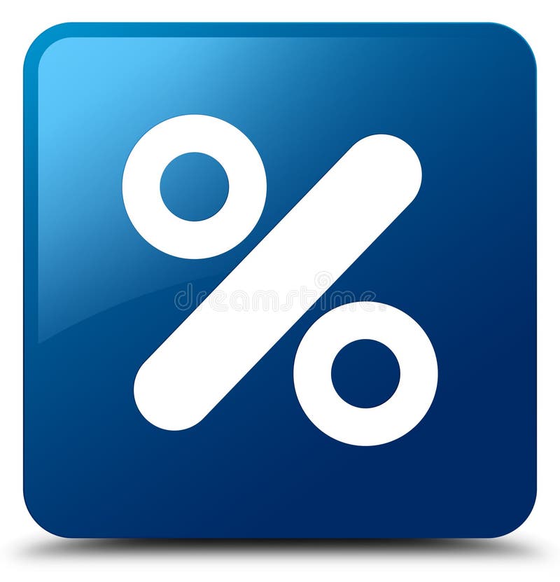 Discount Icon Blue Square Button Stock Illustration - Illustration of ...