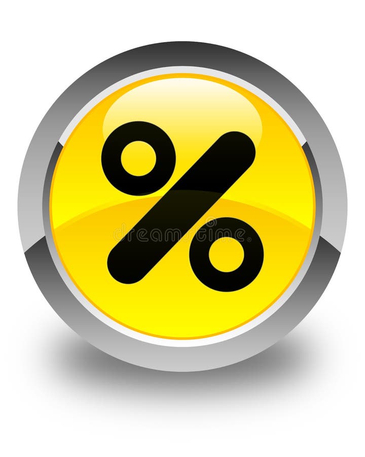 Discount Icon Glossy Yellow Round Button Stock Illustration ...