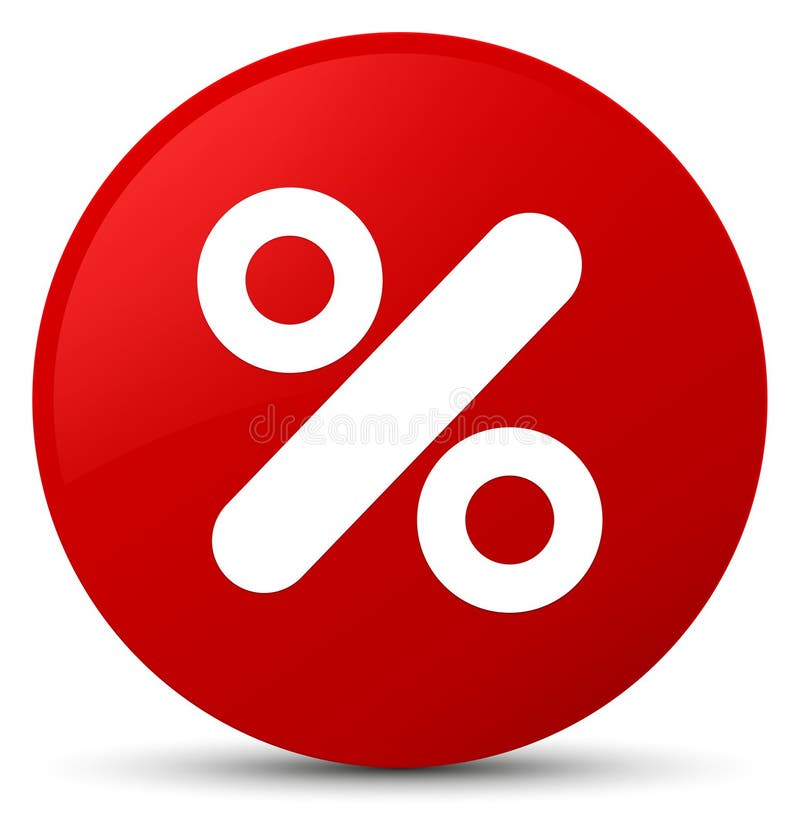 Discount Icon Red Round Button Stock Illustration - Illustration of ...