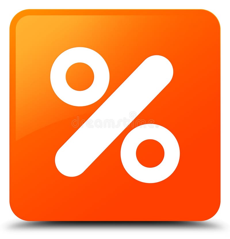 Discount Icon Orange Square Button Stock Illustration - Illustration of ...