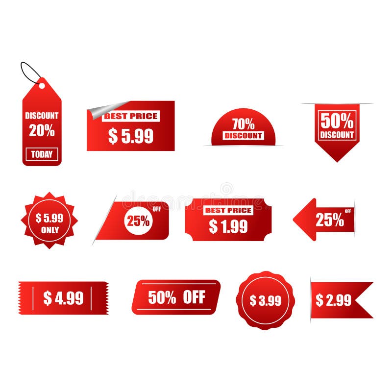 Discount Icons. Sale. Everything at Low Prices. Red Icons for Sites ...