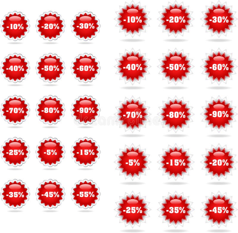Set of Vector Discount Buttons. Stock Vector - Illustration of business ...