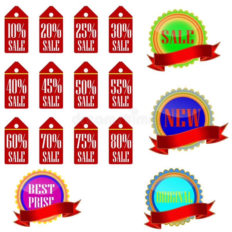 Discount Label and Sticker. Stock Vector - Illustration of paper ...