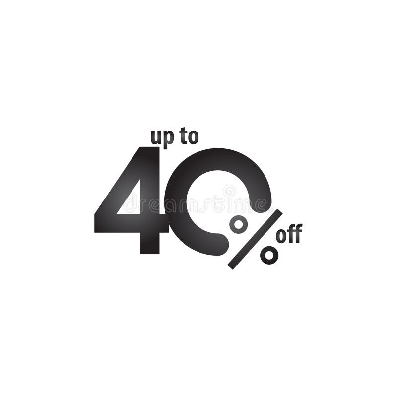 Discount Label Up To 40 Off Vector Template Design Illustration Stock ...