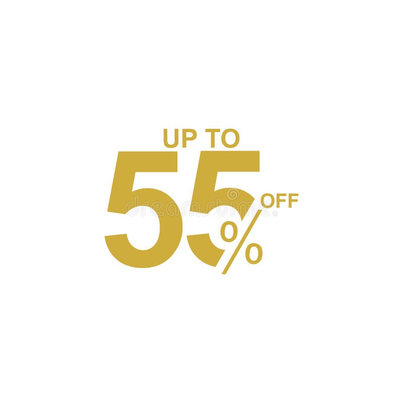 Discount Label Up To 55 Off Vector Template Design Illustration Stock ...