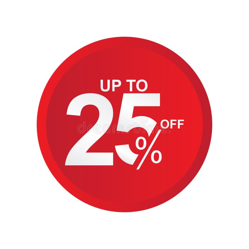 Discount Label Up To 25 Off Vector Template Design Illustration Stock ...