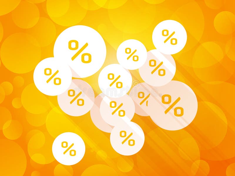 Discount Labels on Orange Background Stock Illustration - Illustration ...