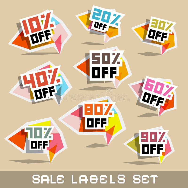 Discount Labels Vector Illustration Stock Vector - Illustration of ...