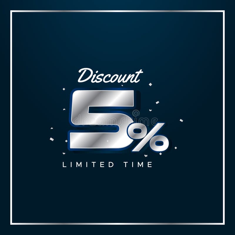 Discount Metalic Number Vector Design Stock Vector - Illustration of ...