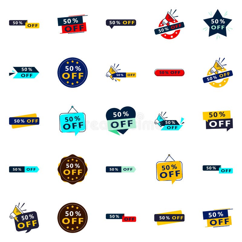 50 Discount Modern and Eye-catching Banner Templates Stock Vector ...