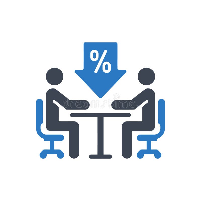 Discount Negotiation Icon stock vector. Illustration of vector - 361728384