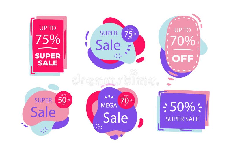 Discount Numbers Badges Set Design Vector Illustration. Stock Vector ...