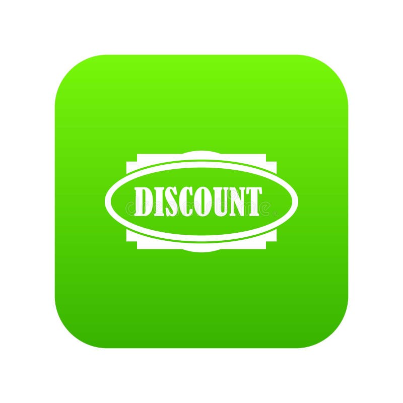 Discount Oval Label Icon Digital Green Stock Vector - Illustration of ...
