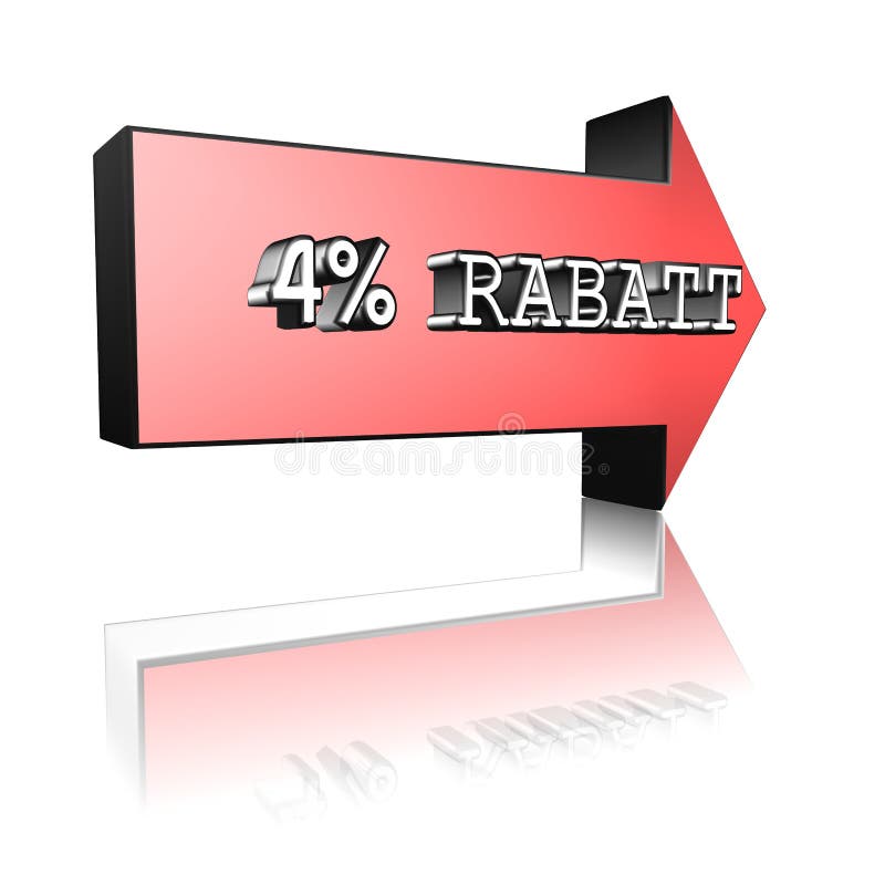 4 Discount, 4 Percent Discount As a 3D Illustration, 3D Rendering Stock ...
