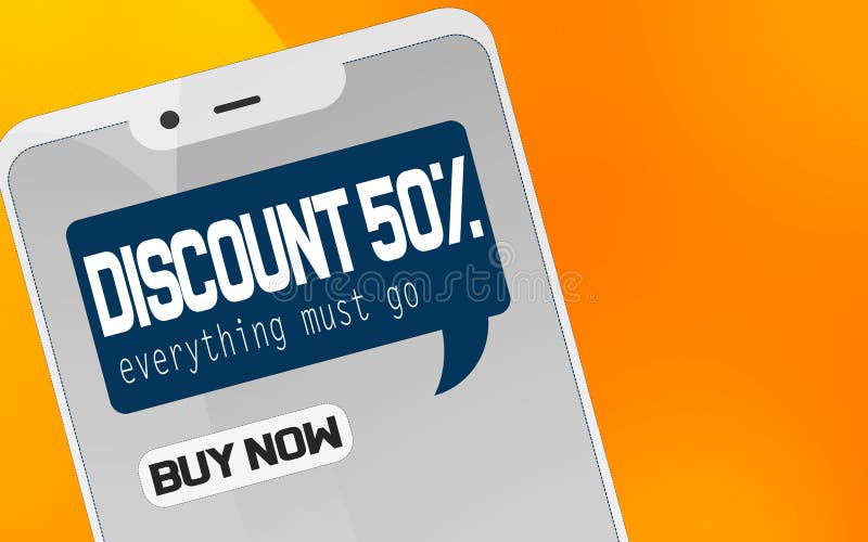 Discount 50 Percent on Mobile Phone Stock Illustration - Illustration ...
