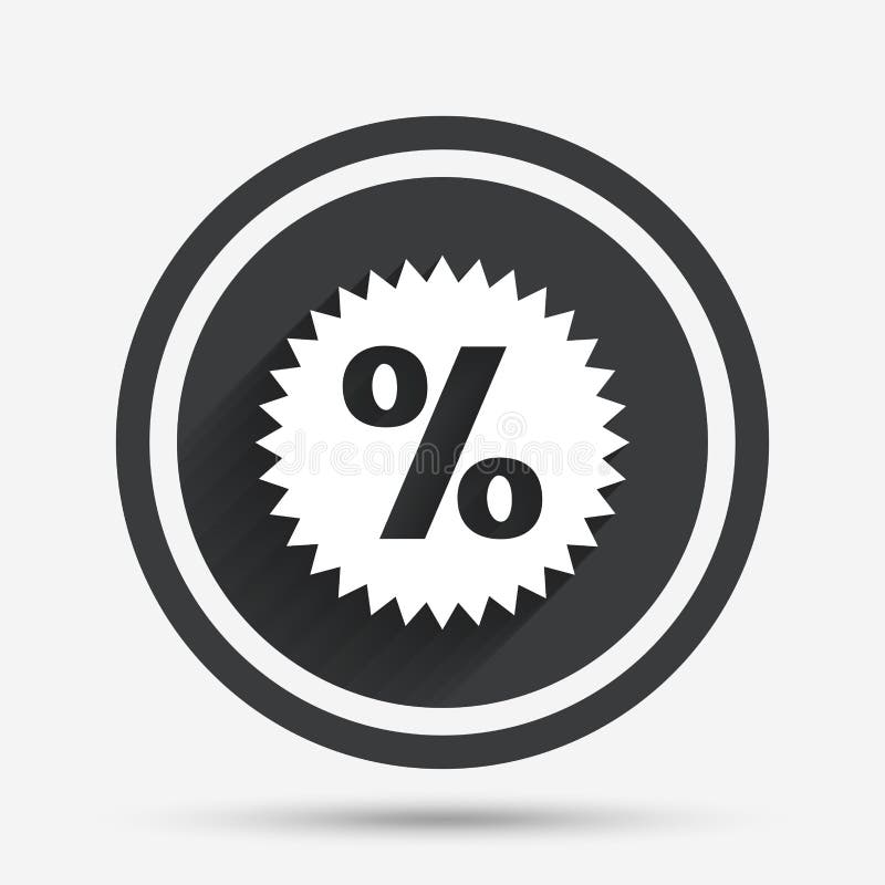 Discount Percent Sign Icon. Star Symbol Stock Vector - Illustration of ...